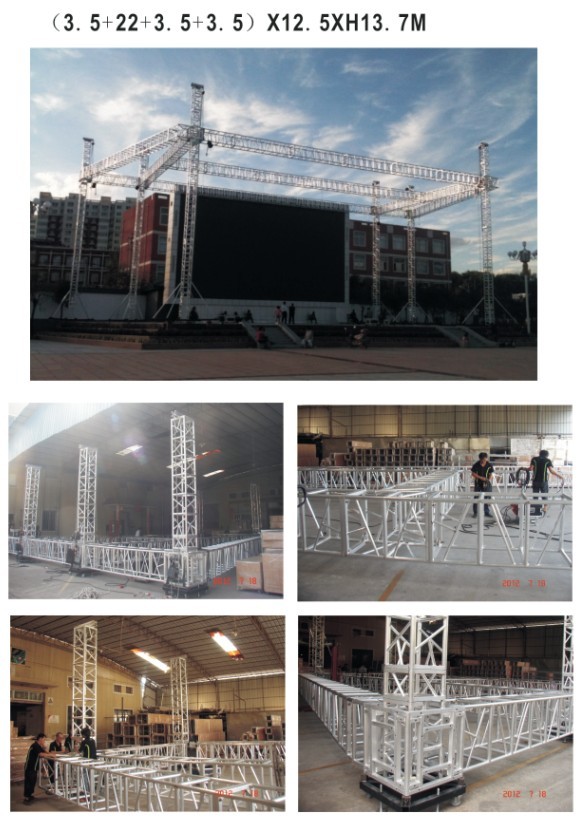 50x3mm Strengthen Aluminum Box Truss Outdoor Events Trussing In Bolt Type
