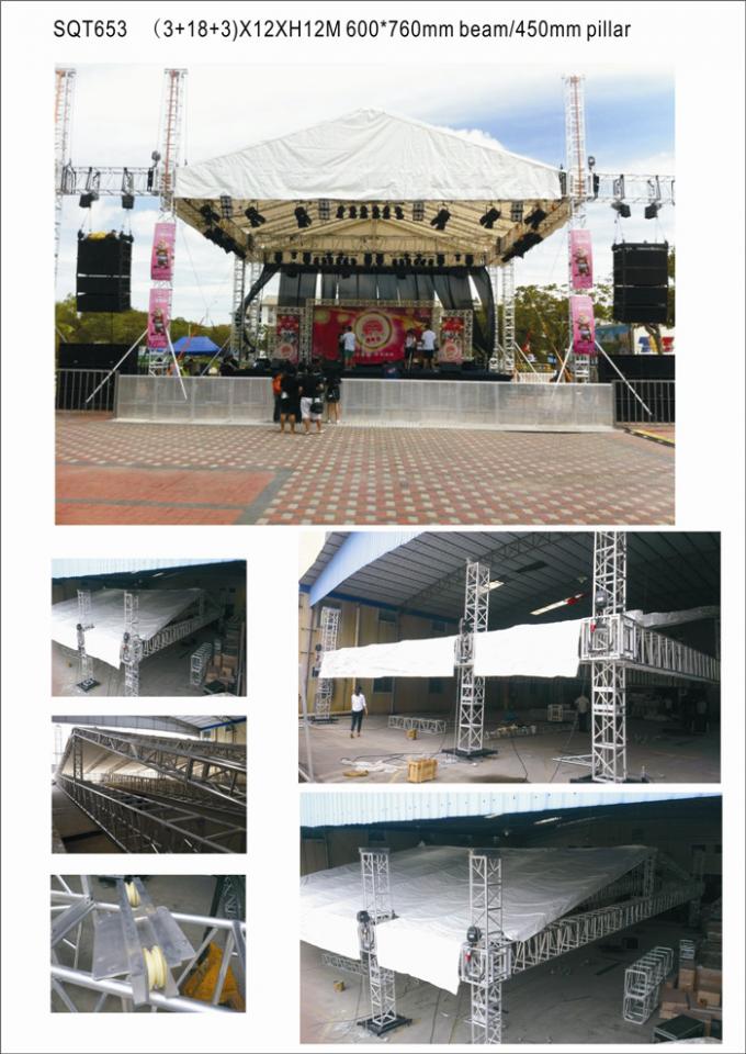 Retractable Aluminum Global Stage Roof Truss System / Lighting Truss ...