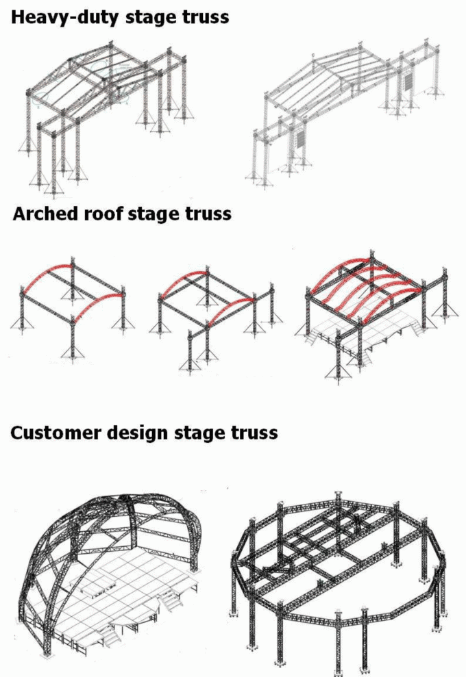 Aluminum Outdoor Event Truss System Concert Roof Stage Riser Platform ...