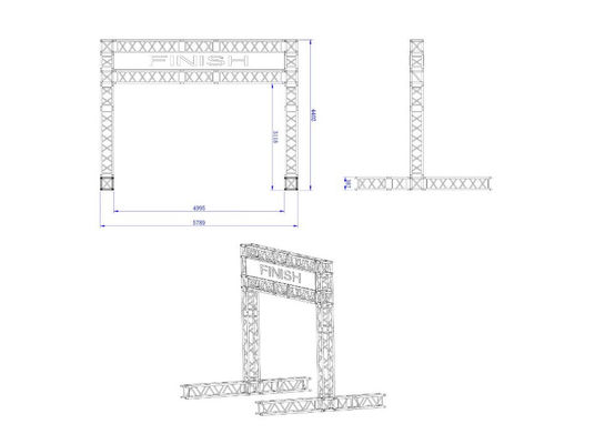 Indoor Meeting Goalpost Lighting Stand Goal Post Truss System