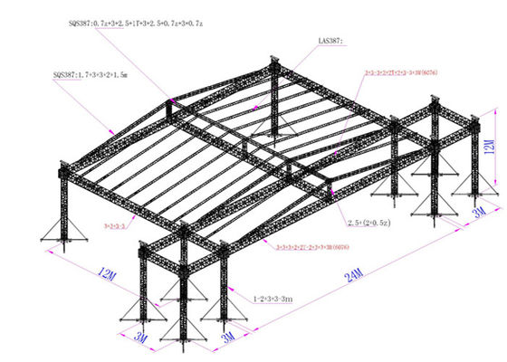 Wedding Concert Stage Roof Truss 50x3mm Tube Multipurpose