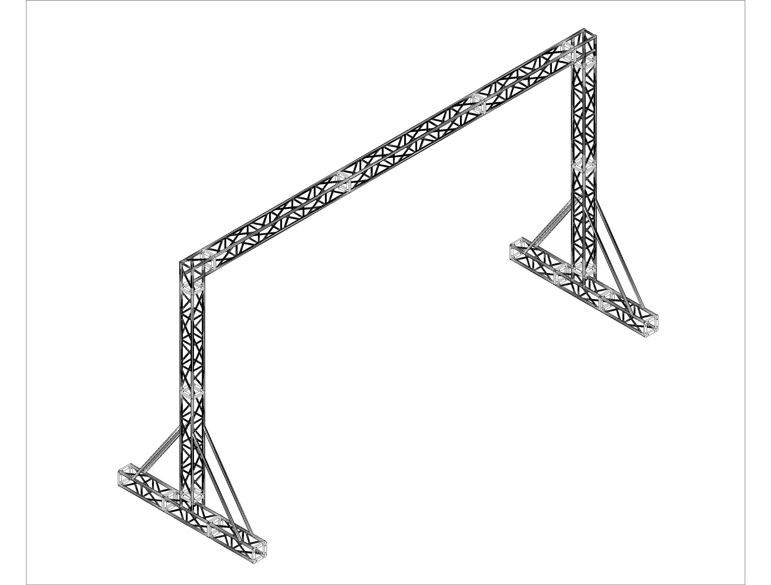 Light Weight 7.5kg/m Stable Goal Post Truss For Hanging Screen And Speaker
