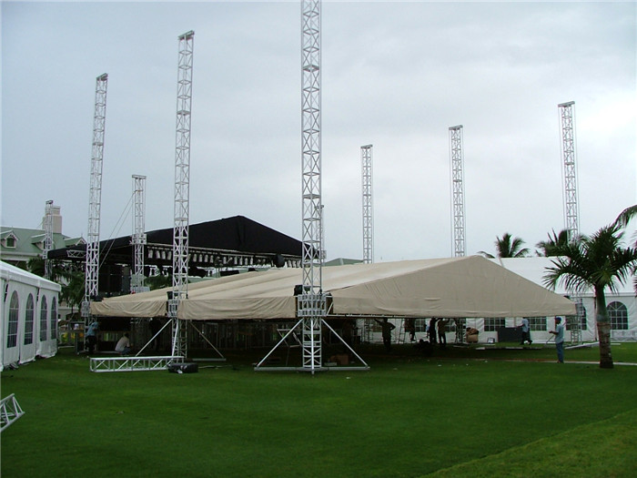 Retractable Aluminum Global Stage Roof Truss System / Lighting Truss ...