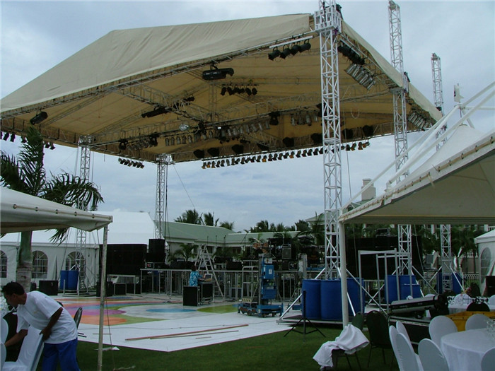 Retractable Aluminum Global Stage Roof Truss System / Lighting Truss ...