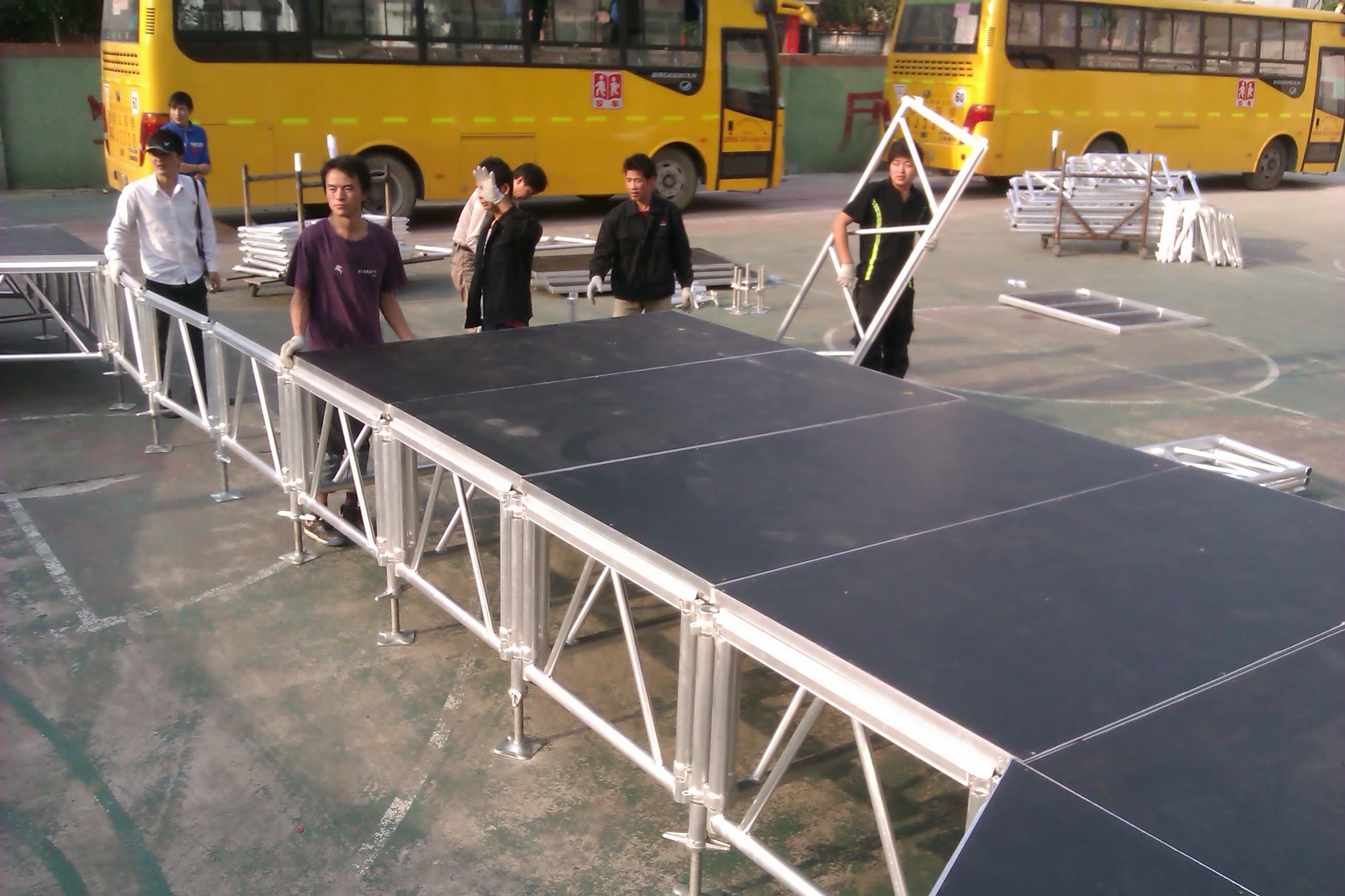 Motorized Rotating Aluminum Stage Platform Catwalk Adjustable 1220×1220 mm