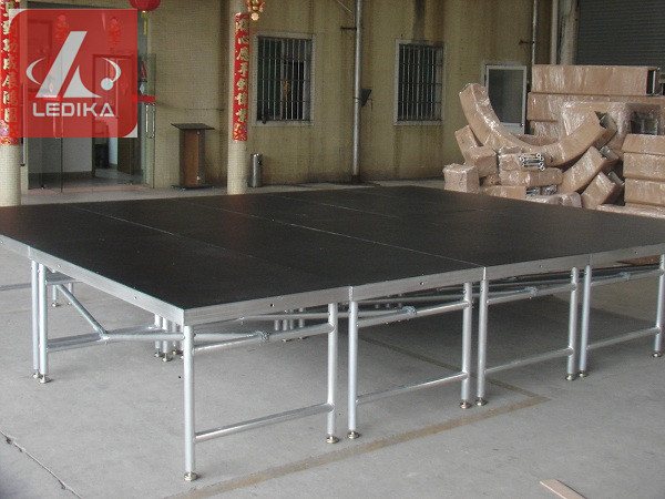Red Folding Aluminium Portable Stage Platform With Wheels / Fireproof ...