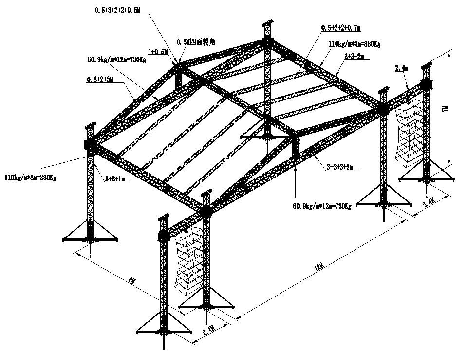 High Load-Bearing Capacity Aluminum Stage Roof Truss Square Box Truss