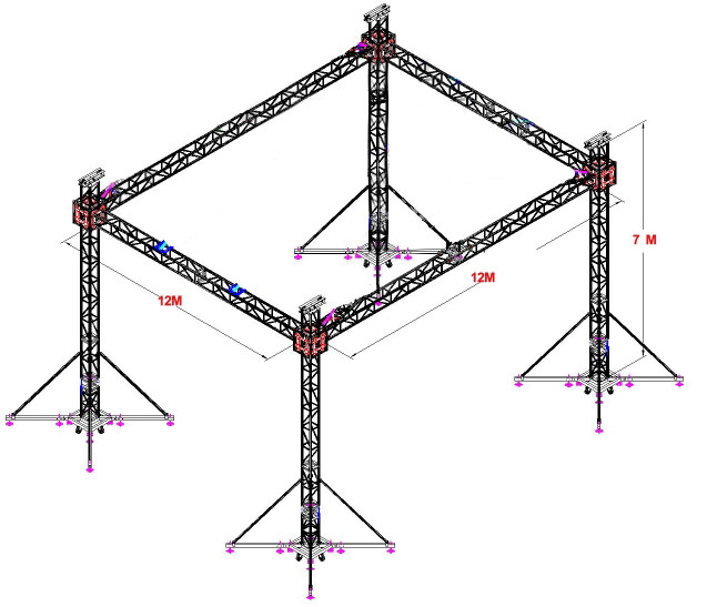 Aluminum Outdoor Stage Truss Frame Structure Display Truss Stage