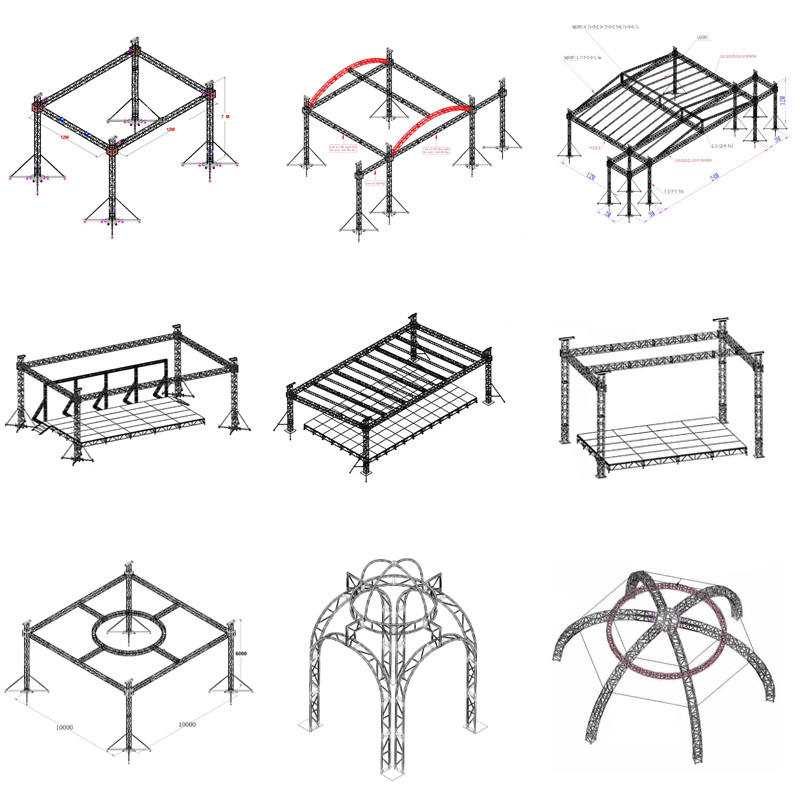 Aluminum Outdoor Stage Truss Frame Structure Display Truss Stage