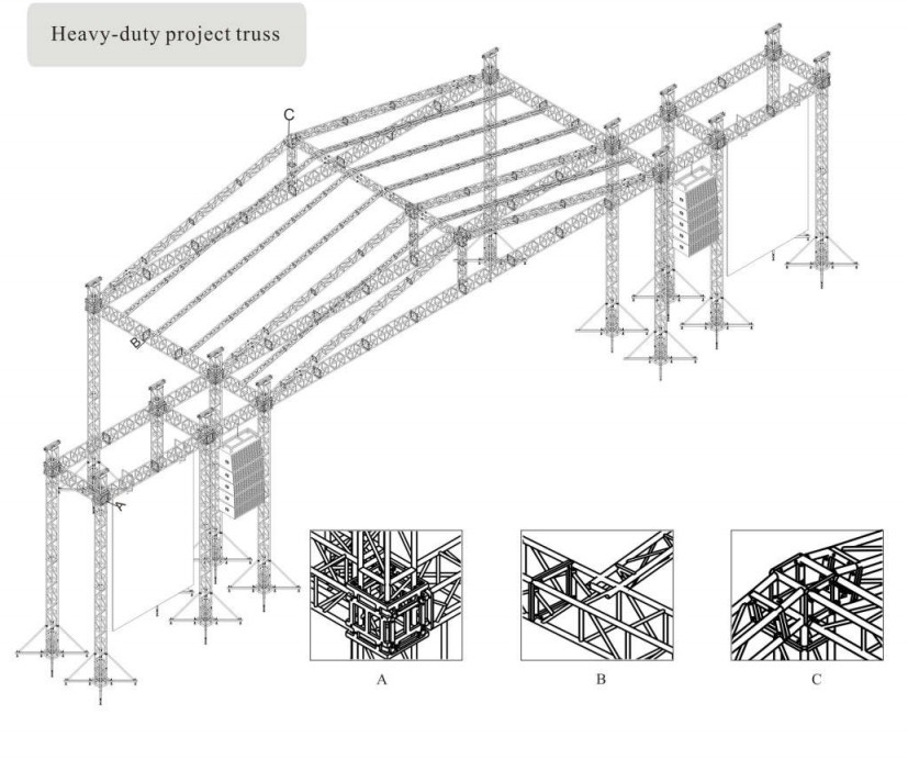 Custom Color Square Stage Roof Truss System for Lighting and Audio ...